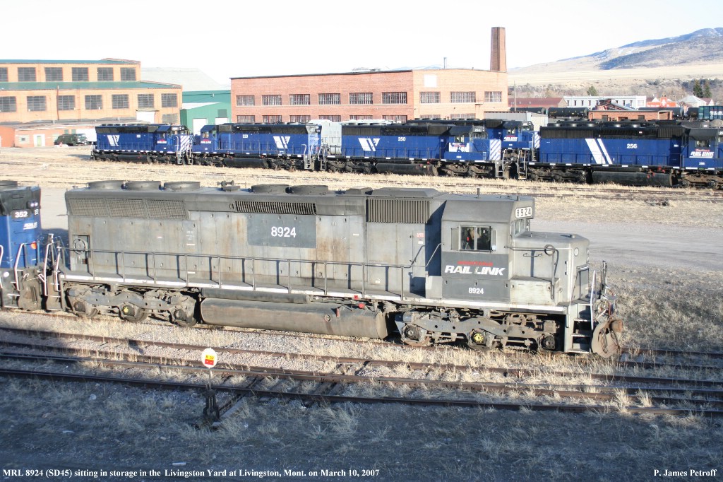 MRL 8924 (SD45) stored in yard